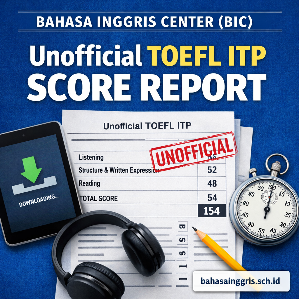 Unofficial TOEFL ITP Score Report Panduan Validasi - BIC