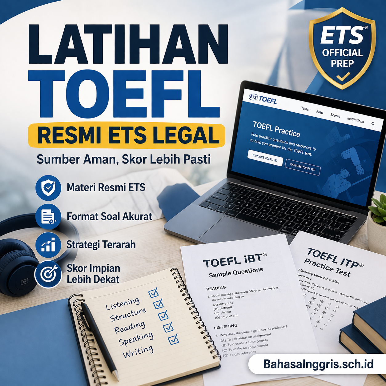 Sumber Soal TOEFL Resmi ETS yang Aman untuk Belajar - BIC